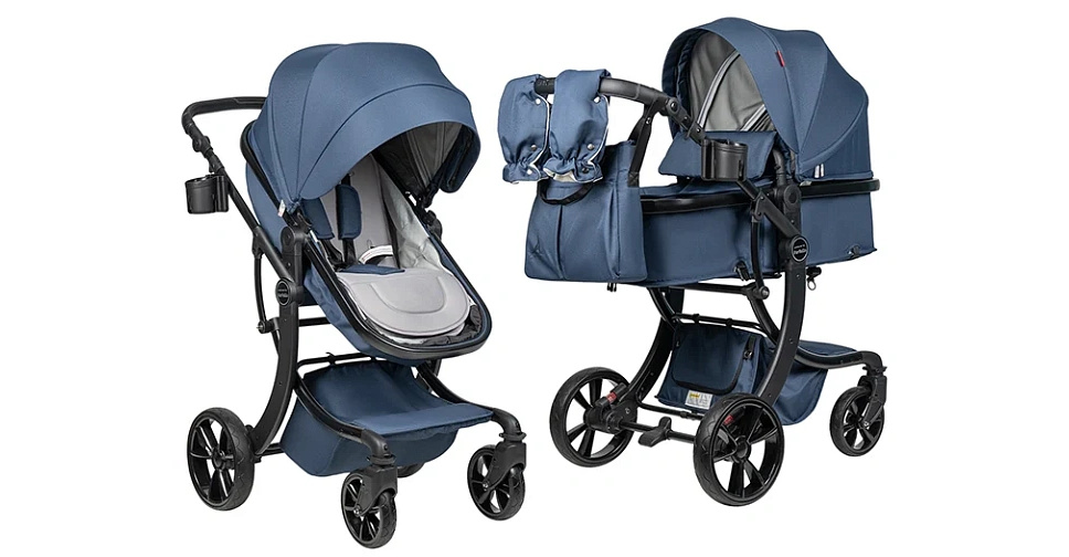 Коляска 2 в 1 для новорожденных трансформер Aimile Original New Black